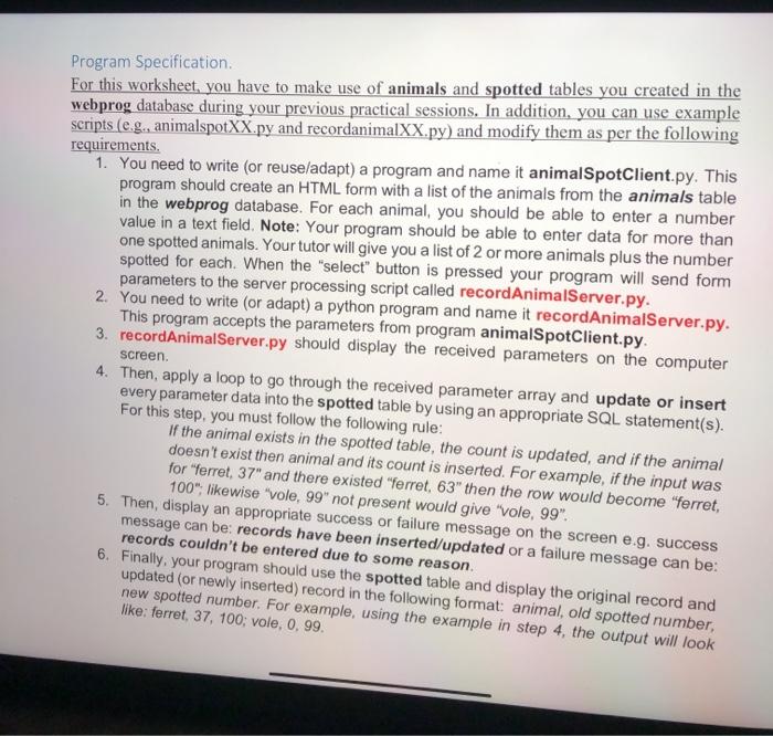 Solved Program Specification For this worksheet, you have to | Chegg.com