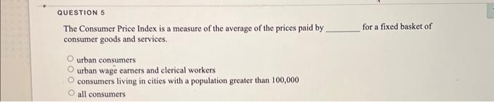 Solved The Consumer Price Index is a measure of the average | Chegg.com
