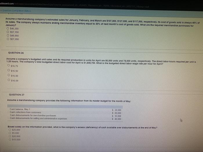 Solved question 26 | Chegg.com