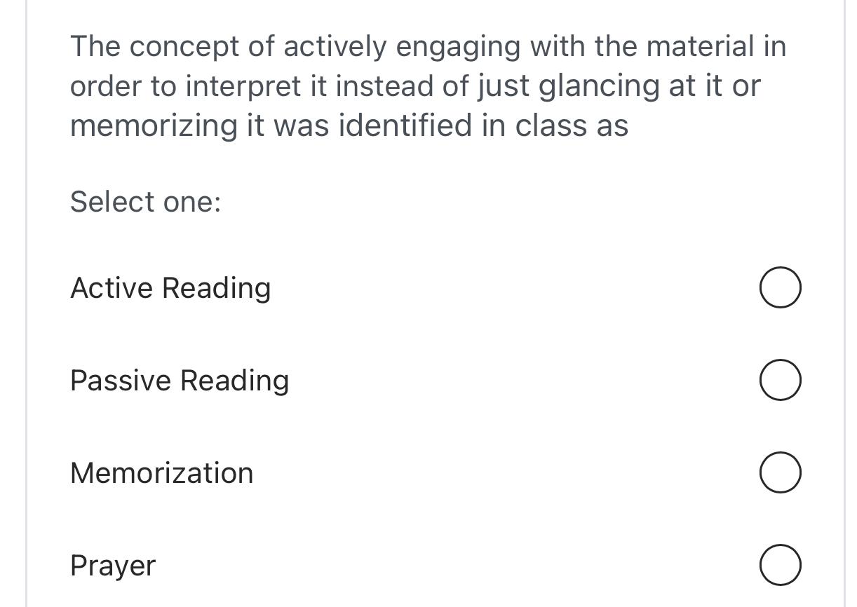 Solved The concept of actively engaging with the material in | Chegg.com