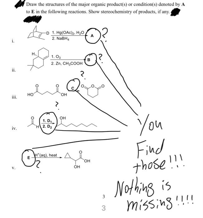 Solved 2. On3Zn,CH3COOHB 1. D1 2. D2 Nraw the structures of | Chegg.com