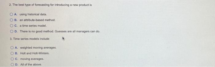 Solved Picking the Right Forecasting Technique Source: Eight | Chegg.com