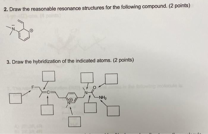 Solved 2. Draw the reasonable resonance structures for the | Chegg.com