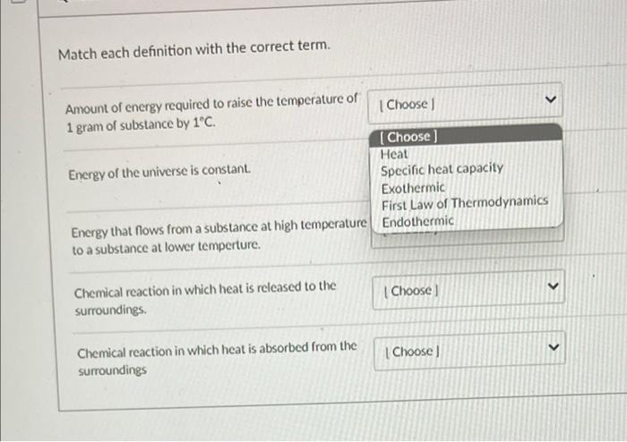 Solved Match each definition with the correct term. Amount | Chegg.com