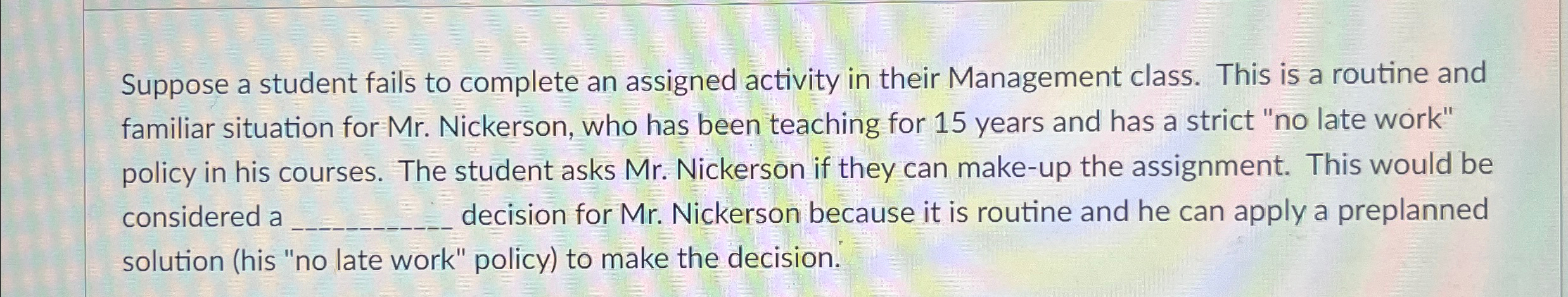 Solved Suppose a student fails to complete an assigned | Chegg.com