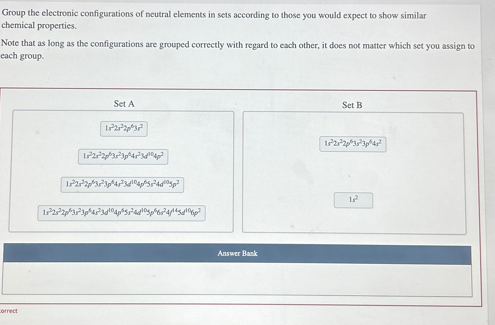 Group the electronic configurations of neutral | Chegg.com