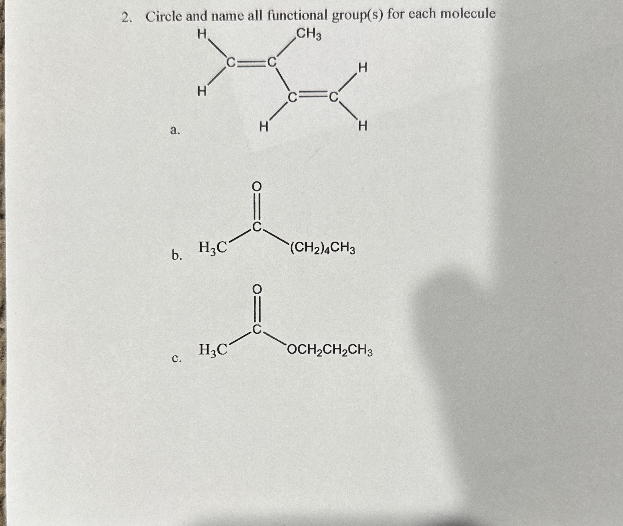Solved Circle and name all functional group(s) ﻿for each | Chegg.com