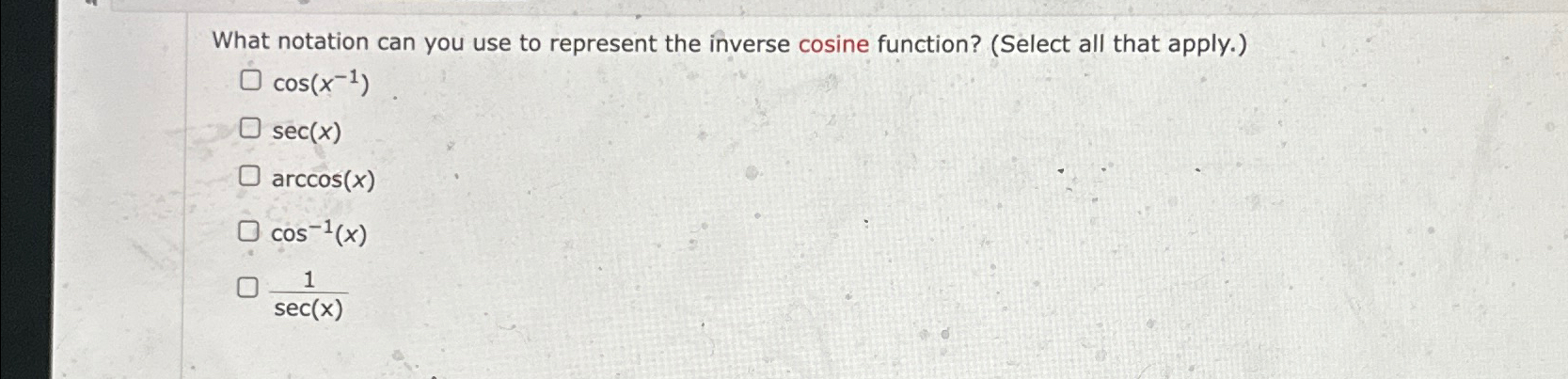 Solved What notation can you use to represent the inverse | Chegg.com
