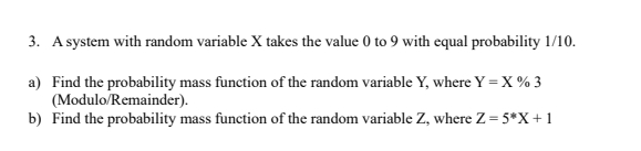 Solved A system with random variable x ﻿takes the value 0 | Chegg.com