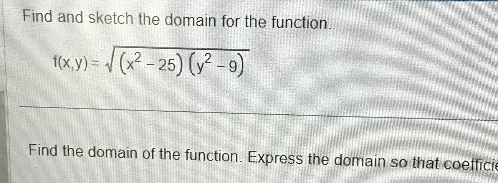 Solved Find and sketch the domain for the | Chegg.com