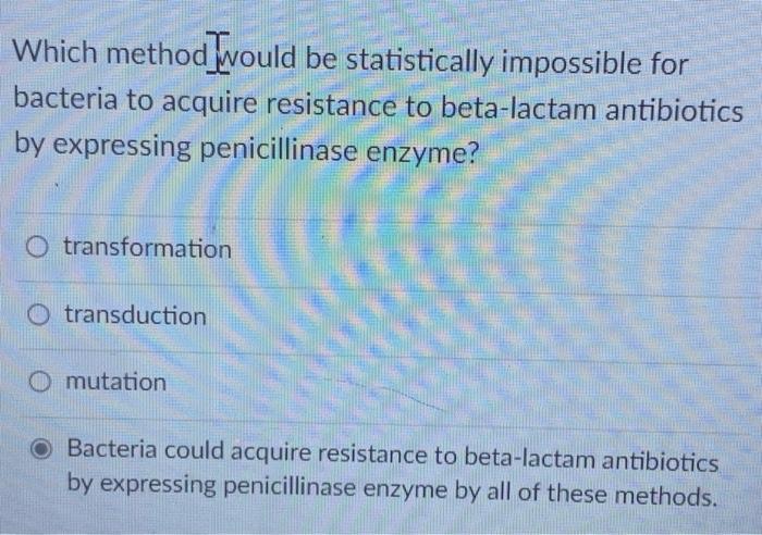 Solved Which method would be statistically impossible for | Chegg.com