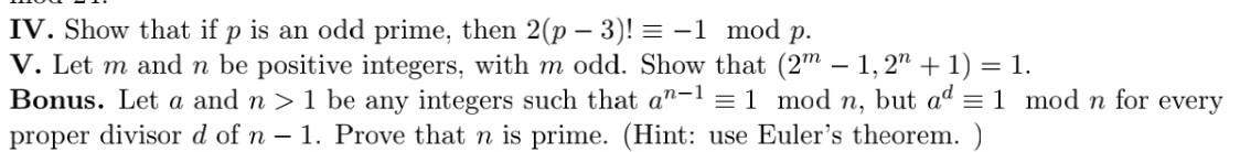 Solved IV. Show that if p is an odd prime, then | Chegg.com