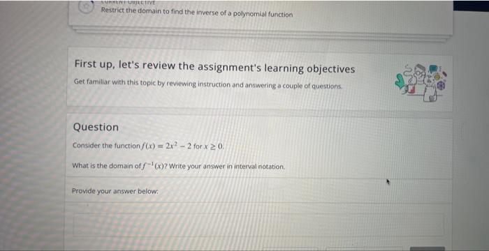 Solved Restrict the domain to find the inverse of a | Chegg.com