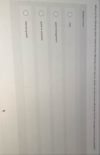 Solved Which of the following ratios measure how | Chegg.com