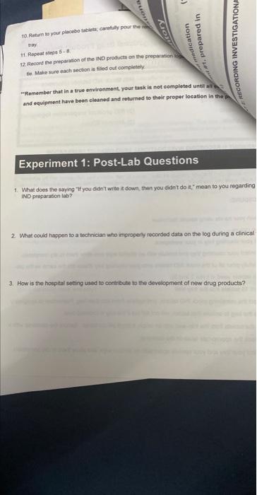 12. Record the preparation of the IND products on the | Chegg.com