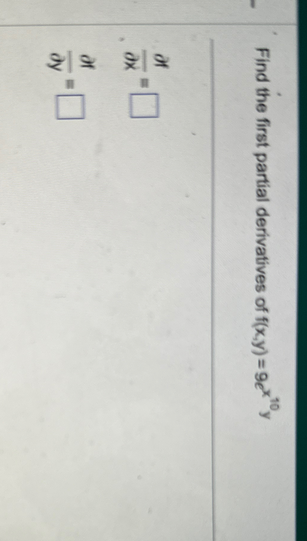 Solved Find the first partial derivatives of | Chegg.com