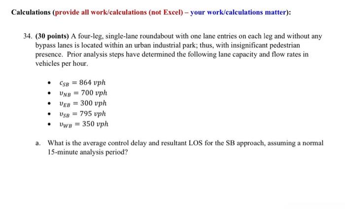 Solved Calculations (provide all work/calculations (not | Chegg.com