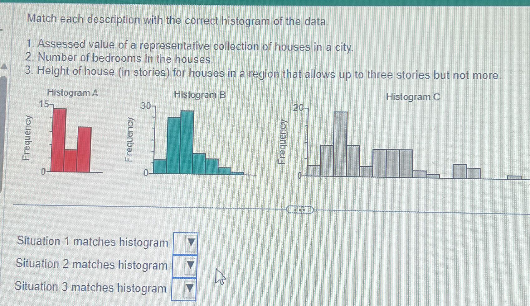 Solved Match each description with the correct histogram of | Chegg.com