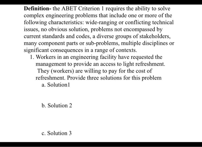 Solved Definition- the ABET Criterion 1 requires the ability | Chegg.com