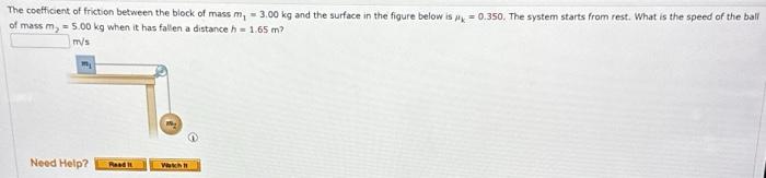 Solved The Coefficient Of Friction Between The Block Of Mass