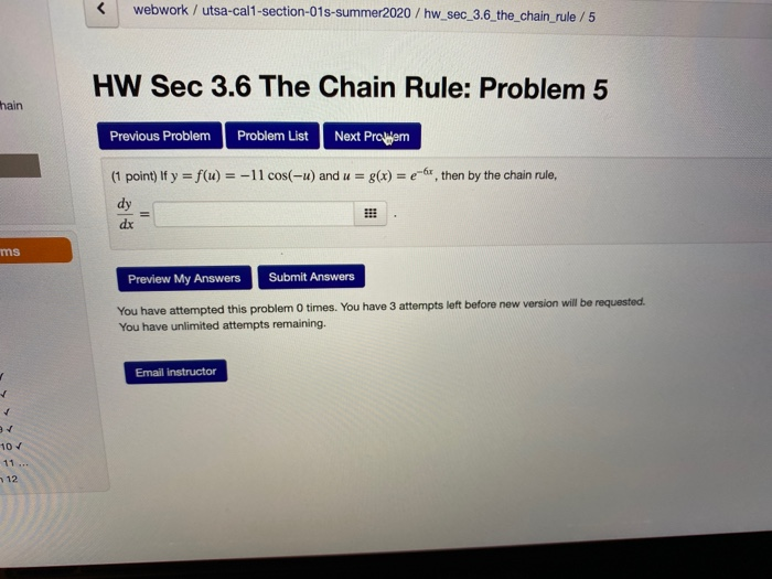 Solved nw_sec 3.5_the_chain rule / 2 HW Sec 3.6 The Chain | Chegg.com