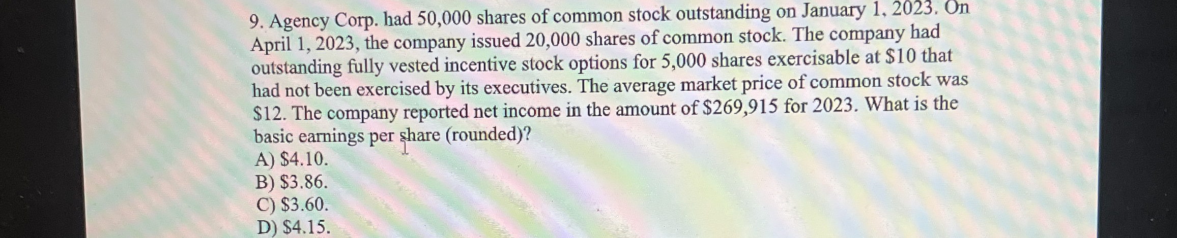 Solved Agency Corp. had 50,000 ﻿shares of common stock | Chegg.com