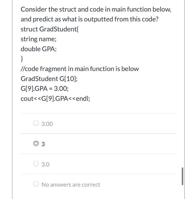Solved Consider The Struct And Code In Main Function Below 4150