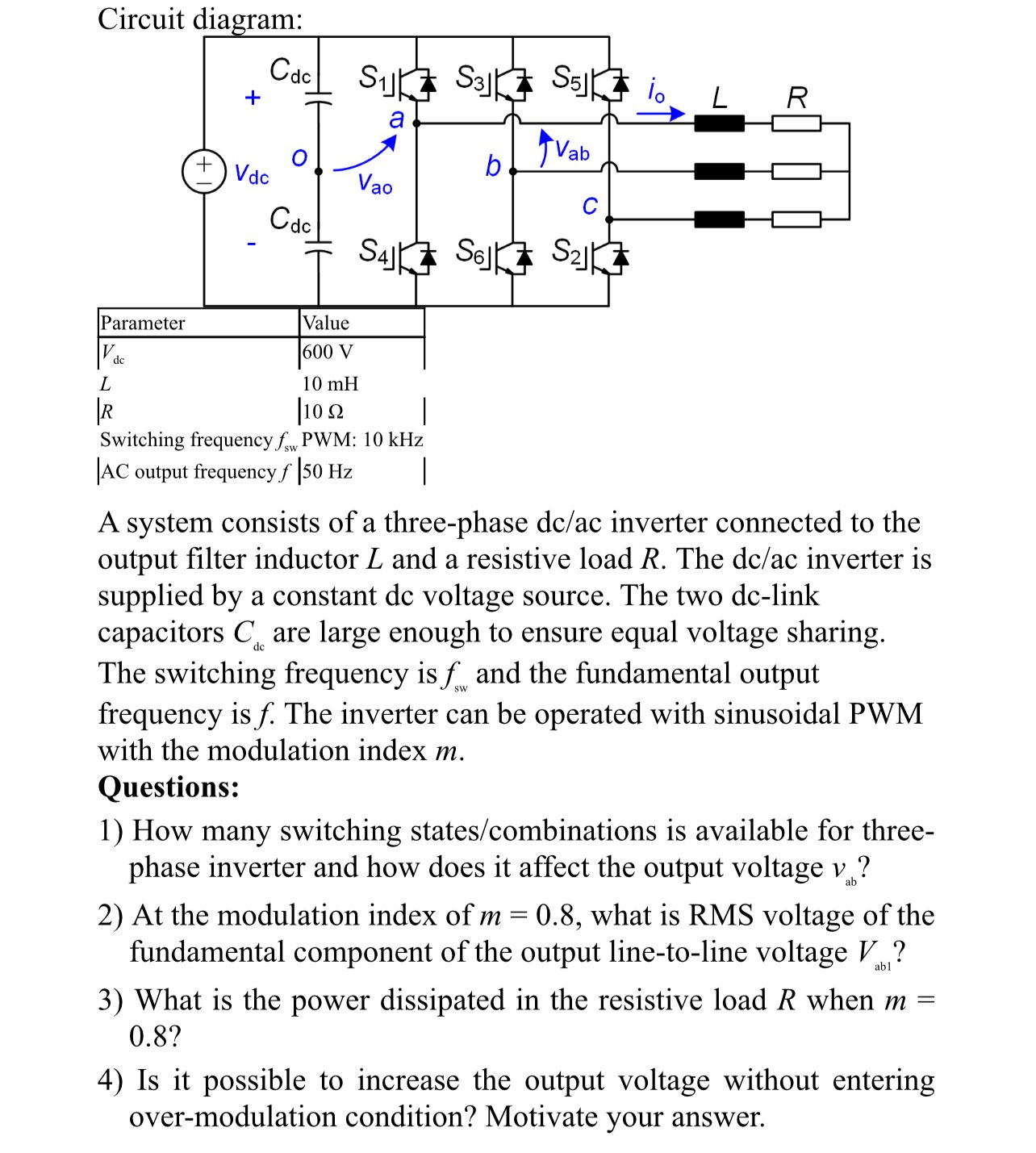 Solved Circuit diagram:A system consists of a three-phase | Chegg.com