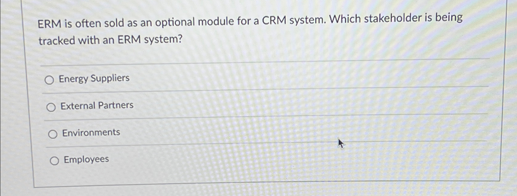 Solved ERM is often sold as an optional module for a CRM | Chegg.com