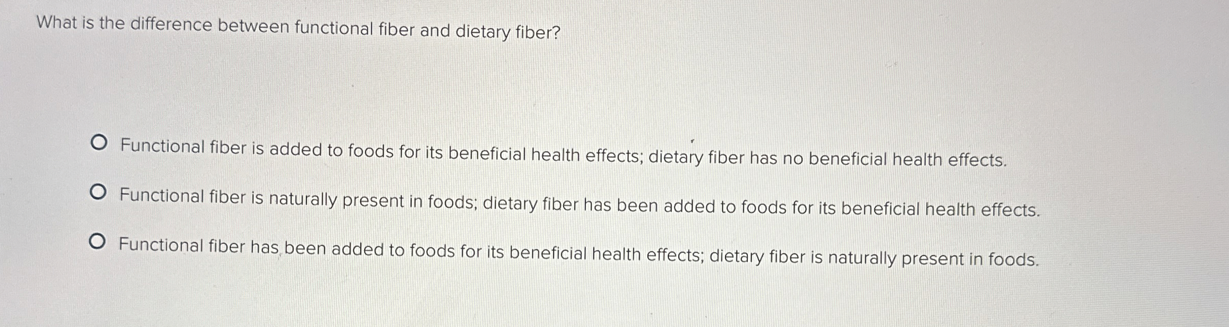 Solved What is the difference between functional fiber and | Chegg.com