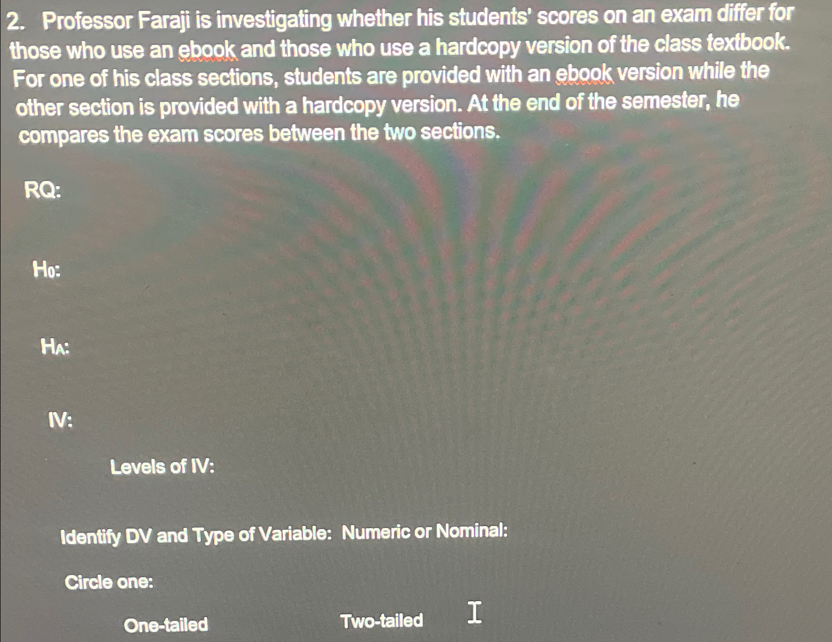 Solved Professor Faraji is investigating whether his | Chegg.com