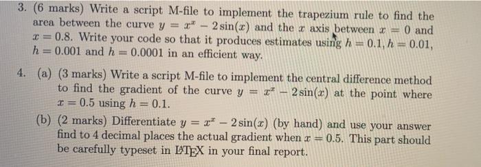 Solved 2 3 6 Marks Write A Script M File To Implement
