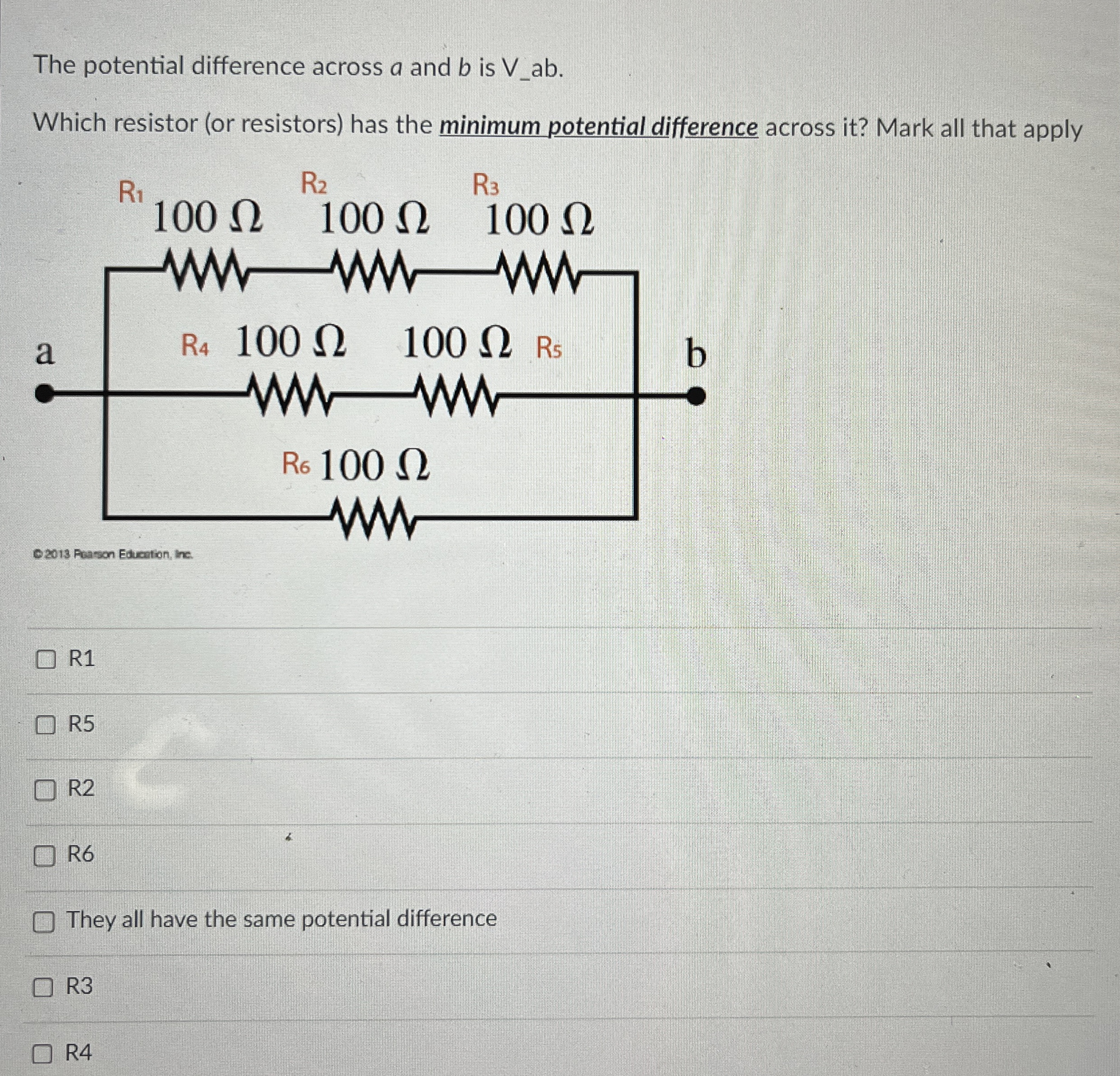Solved The potential difference across a and b ﻿is | Chegg.com