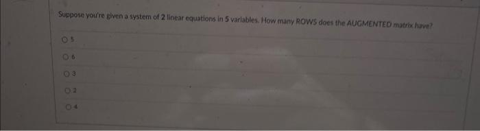 Solved Suppose you're given a system of 2 linear equations | Chegg.com