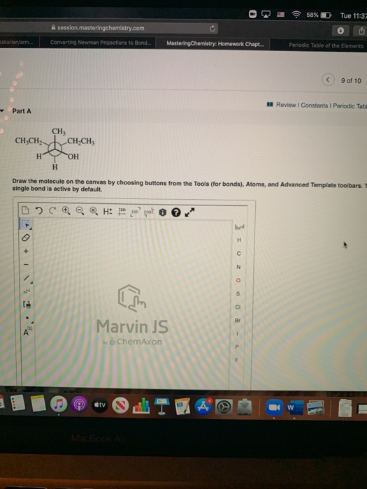 Solved 58% Tue 11:37 session.masteringchemistry.com | Chegg.com