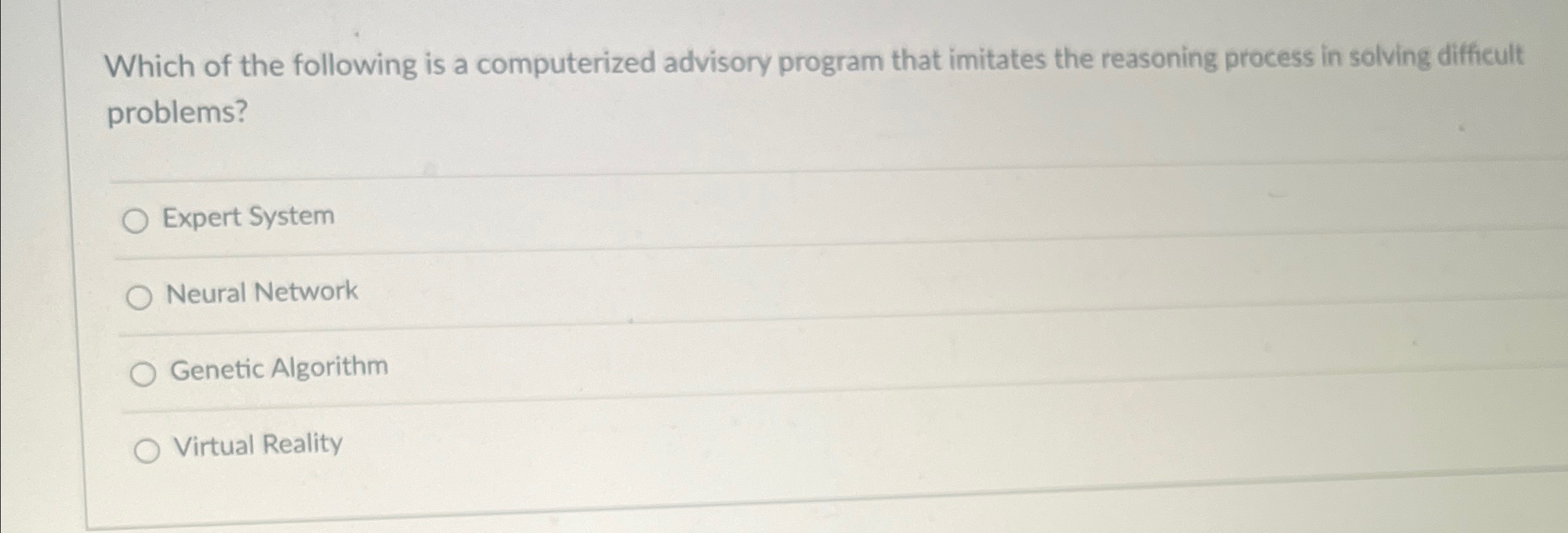 Solved Which of the following is a computerized advisory | Chegg.com