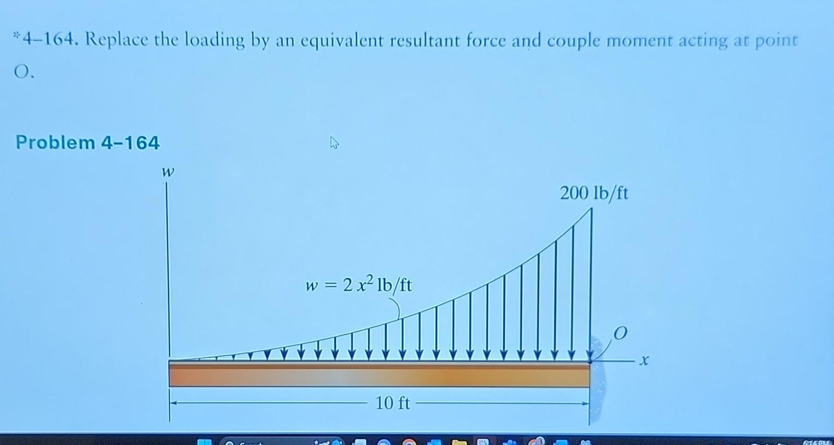 Solved *4-164. Replace the loading by an equivalent | Chegg.com