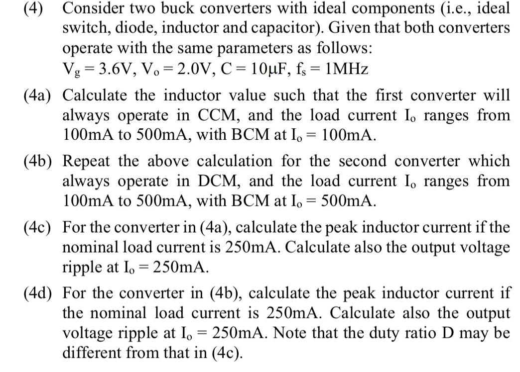Solved (4) ﻿Consider two buck converters with ideal | Chegg.com