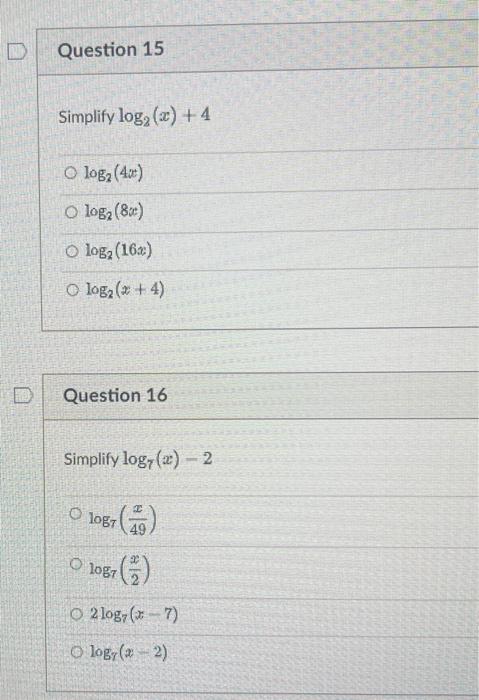 Solved please help me solve both 15 and 16 D Question 15 | Chegg.com