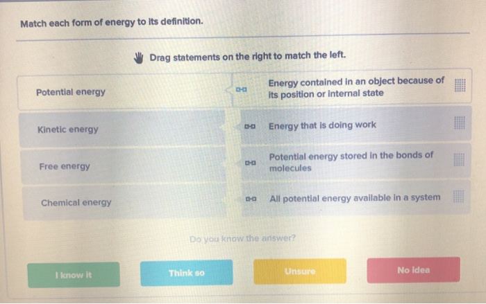 Solved Match each form of energy to its definition. Drag | Chegg.com