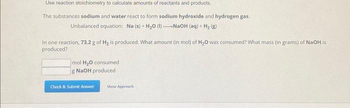 Solved The substances sodium and water react to form sodium | Chegg.com