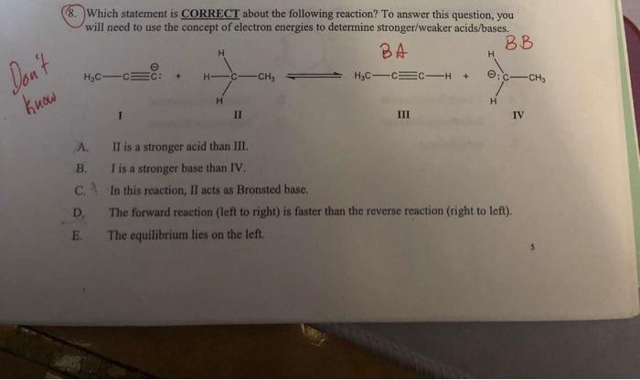 Solved (8. Which statement is CORRECT about the following | Chegg.com