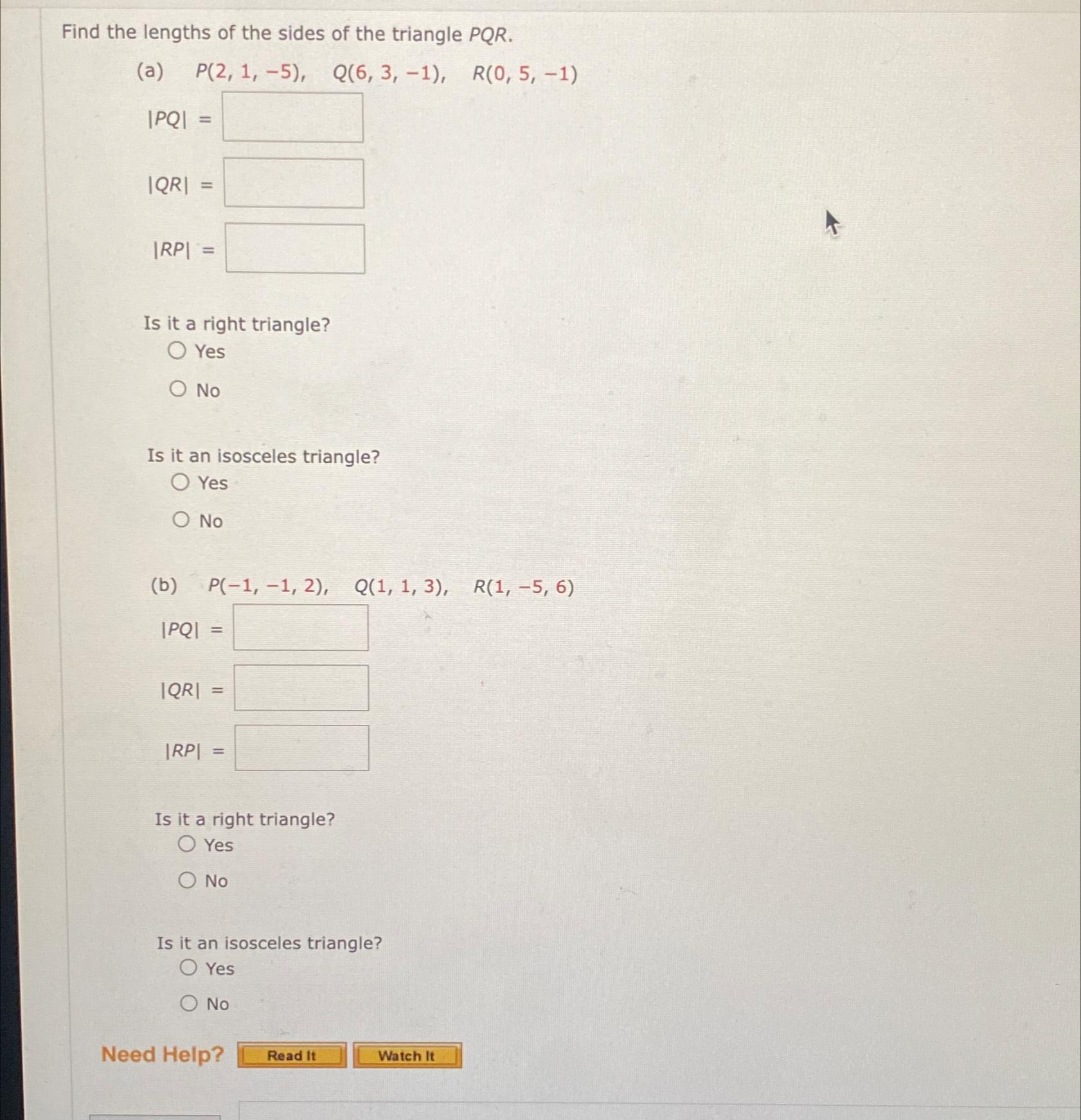 Solved Find the lengths of the sides of the triangle | Chegg.com