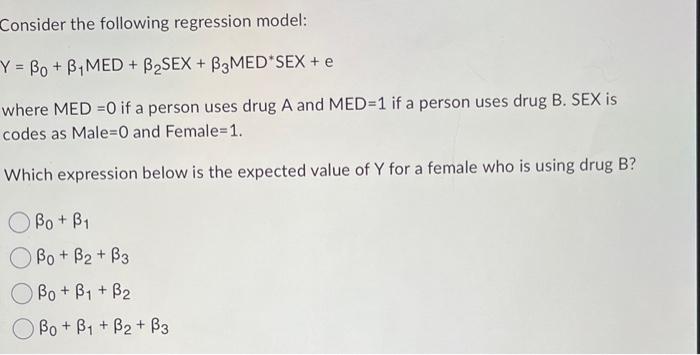 Solved Consider the following regression model: | Chegg.com