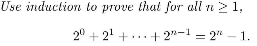 Solved Use induction to prove that for all n≥1 | Chegg.com