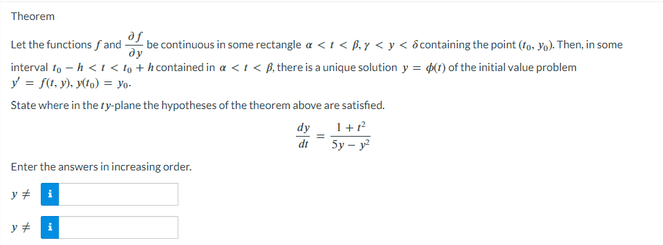 Solved TheoremLet the functions f ﻿and delfdely ﻿be | Chegg.com