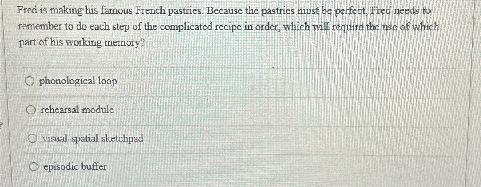 Solved Fred is making his famous French pastries. Because | Chegg.com