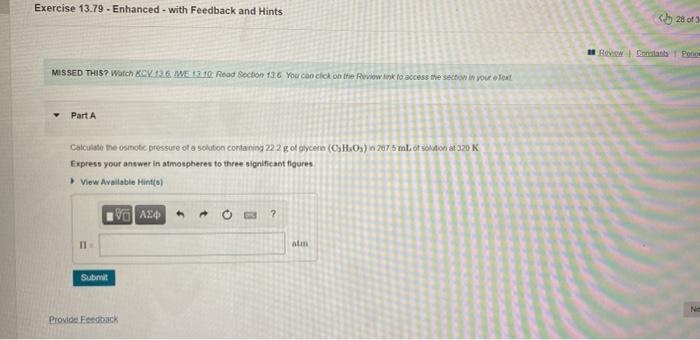 Solved Exercise 13.79 - Enhanced - with Feedback and Hints | Chegg.com
