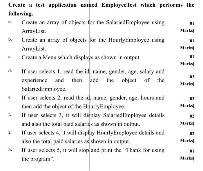 Solved 1 Write Java Application As Per Class Diagram And 2769