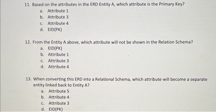 Solved ERD ENTITY A XERCISE 2.3 Attribute Types: a. Unique, | Chegg.com
